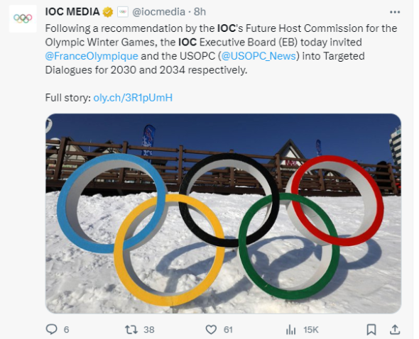 IOC, 2030·2034 동계 올림픽 후보지 각각 프랑스·미국 확정 – KNEWSLA